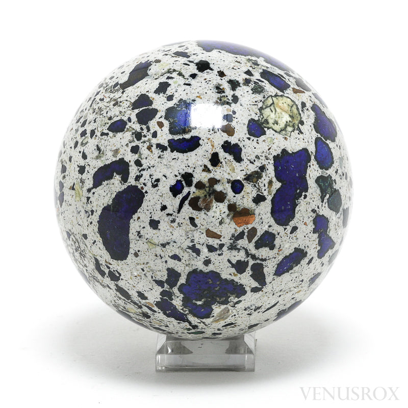 Azurite with Copper & Malachite in Matrix Sphere | Venusrox